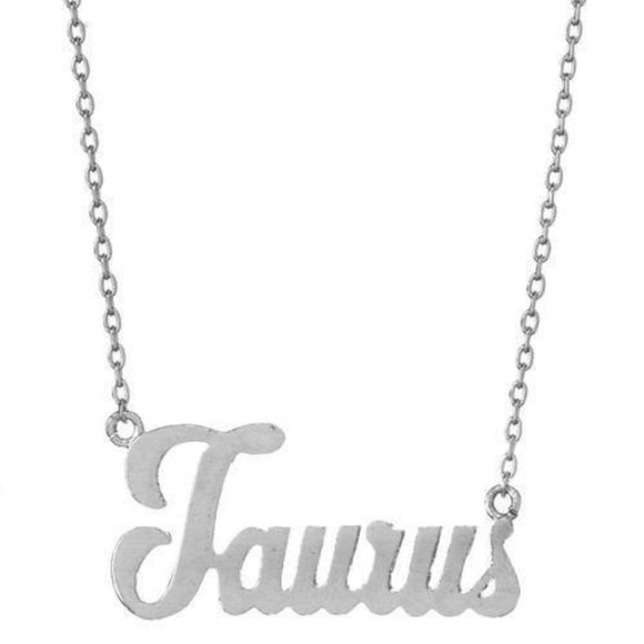 Jewelry | Zodiac Script Pendant Necklace Taurus | Poshmark